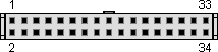 34 pin IDC male connector @ Pinouts.ru
