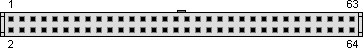 64 pin IDC female connector @ Pinouts.ru